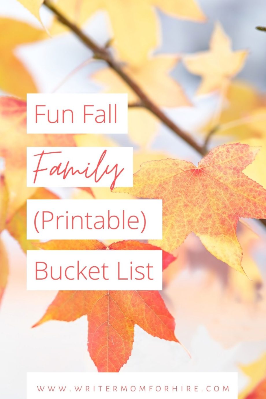 Fall Bucket List Printable - A Checklist of Fun Family Activities - The ...